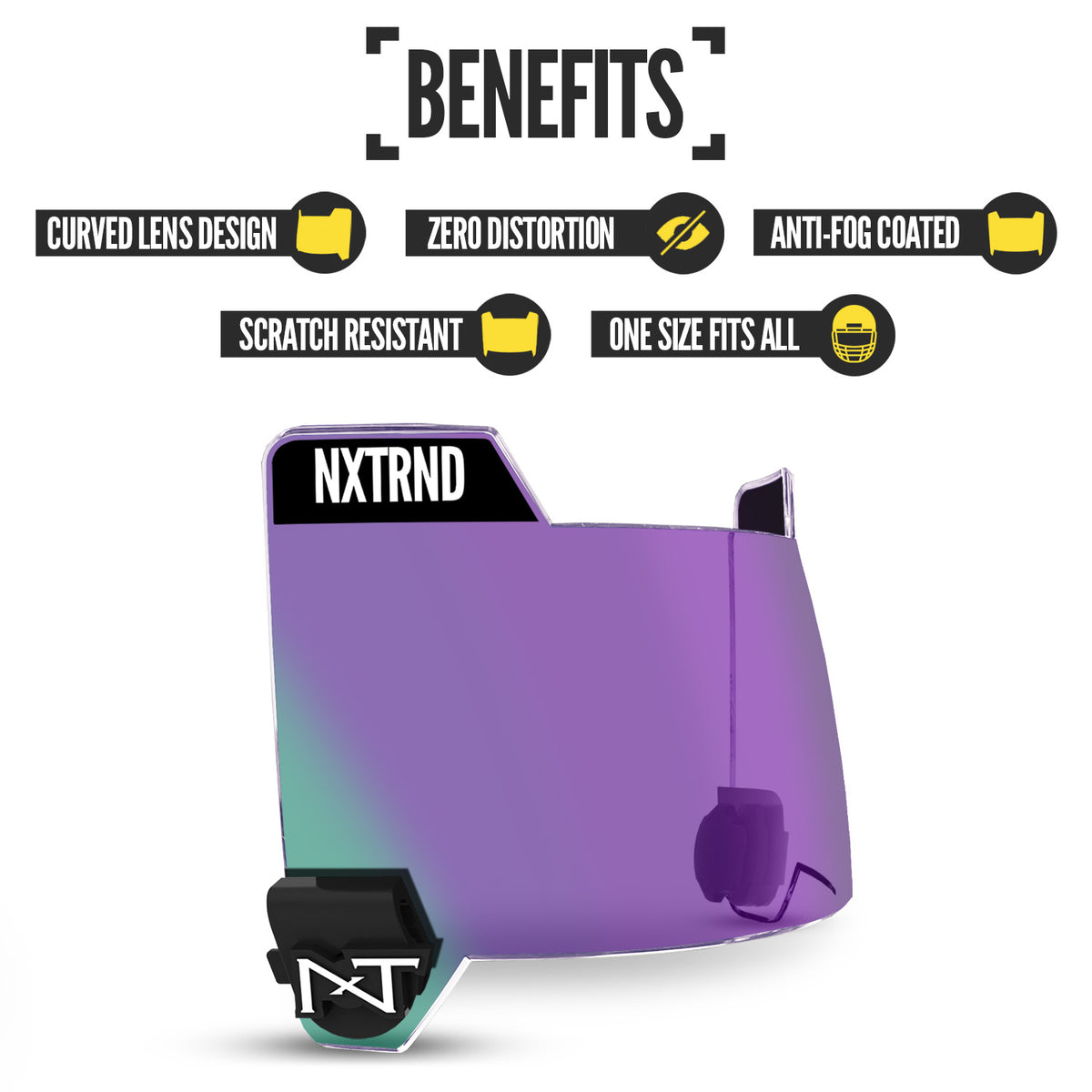 NXTRND VZR3® Clear Purple Football Visor