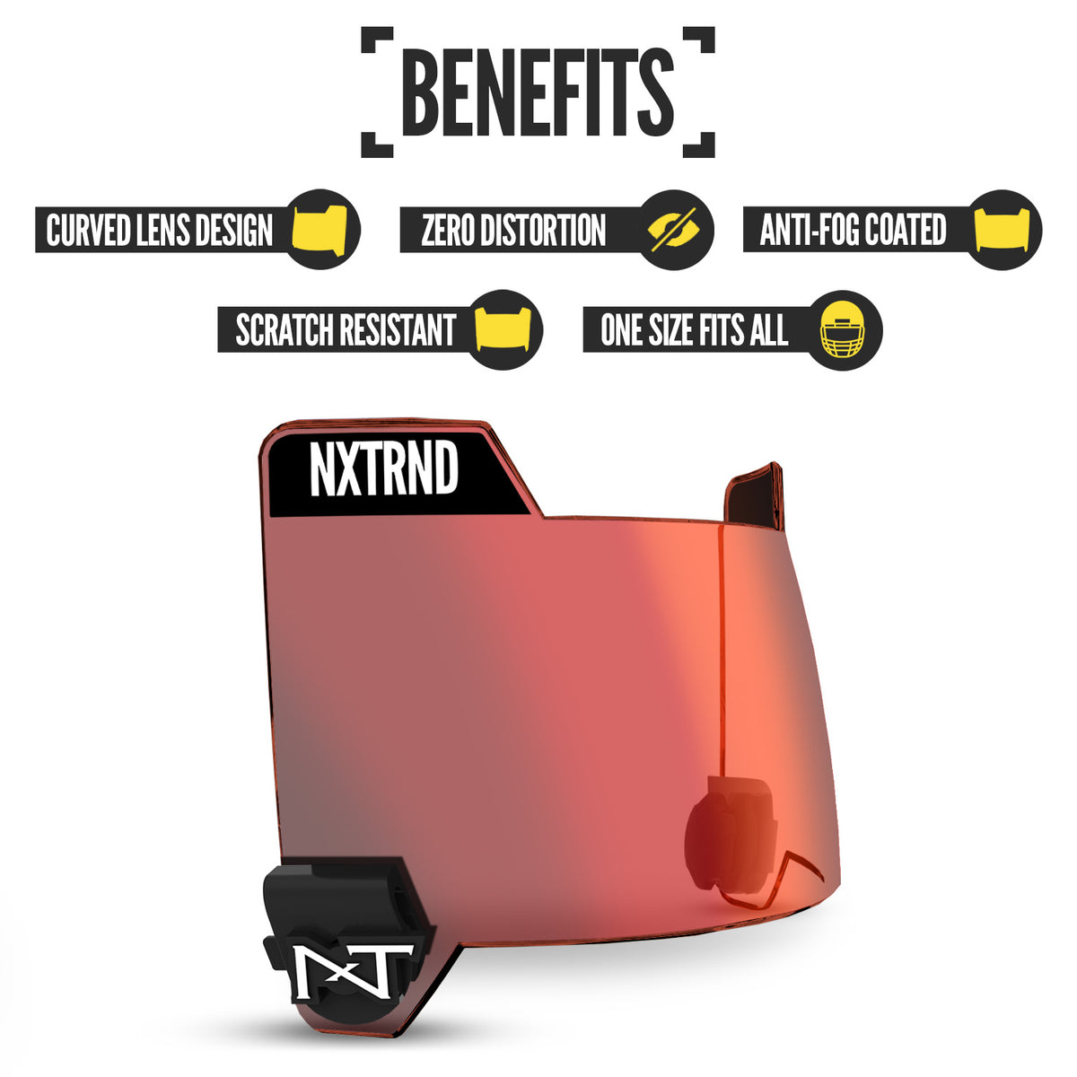 NXTRND VZR3® Clear Red Football Visor