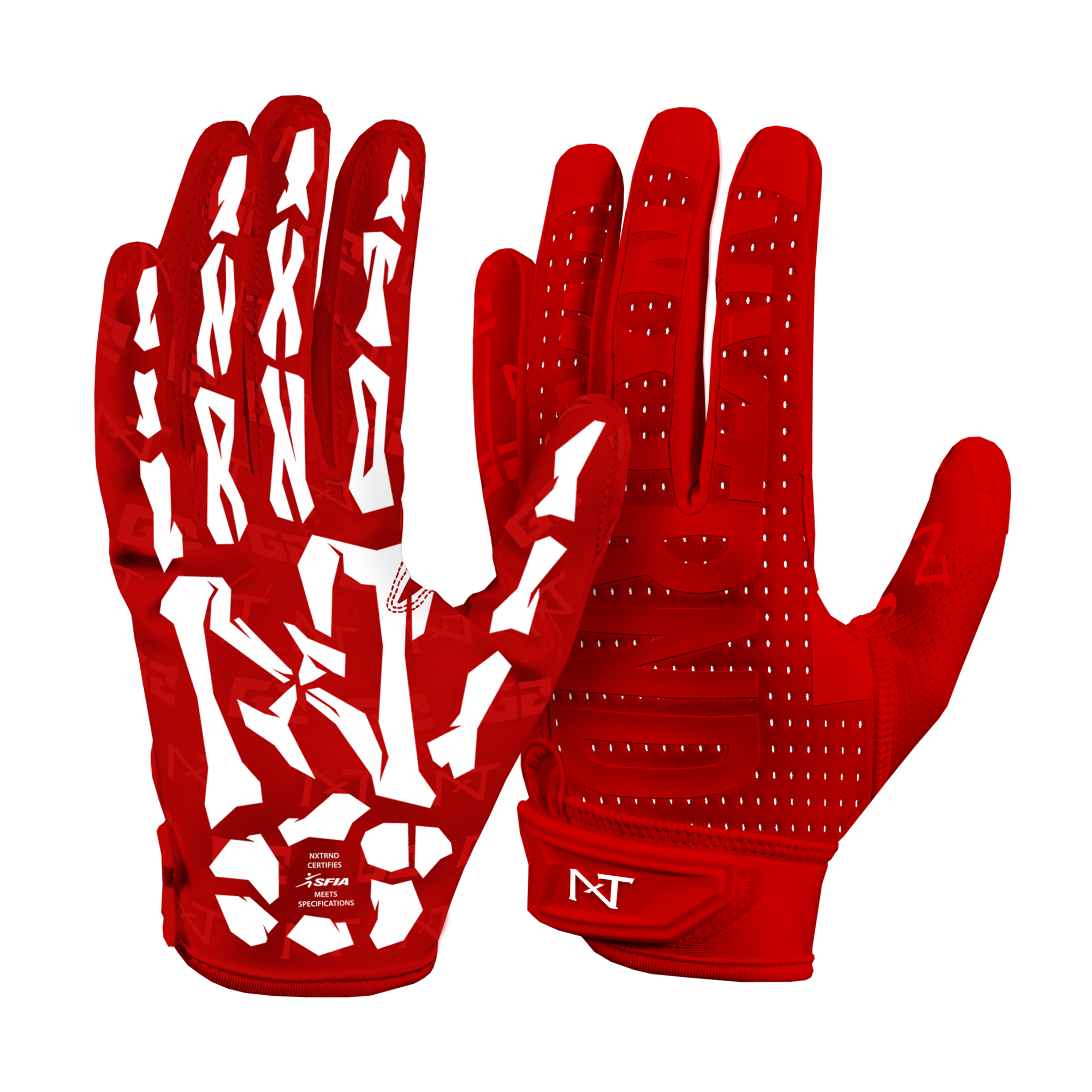 NXTRND G2® Pro Skeleton Football Gloves Red & White