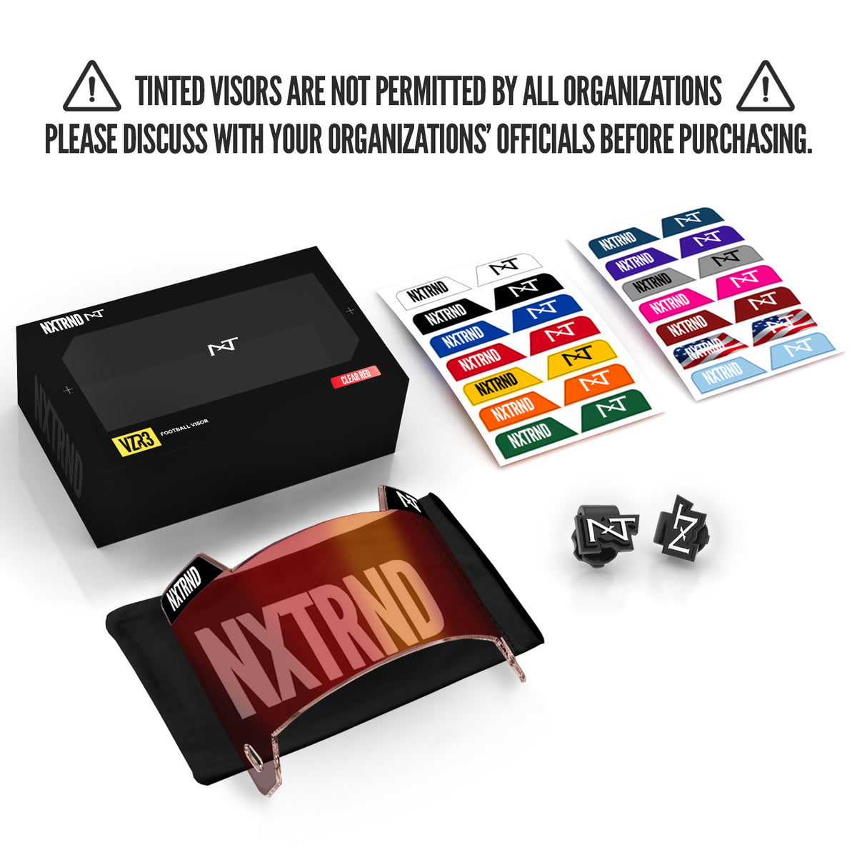 NXTRND VZR3® Clear Red Football Visor