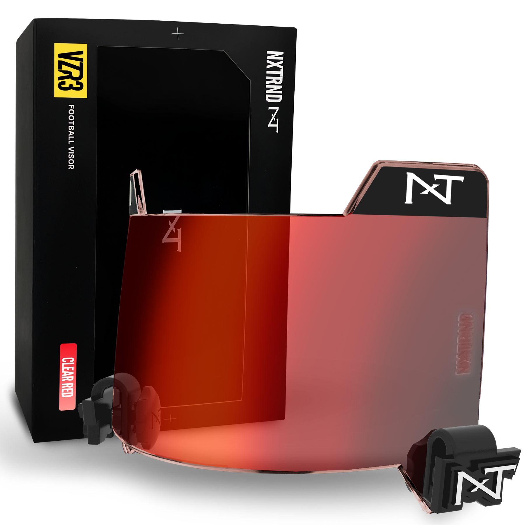 NXTRND VZR3® Clear Red Football Visor