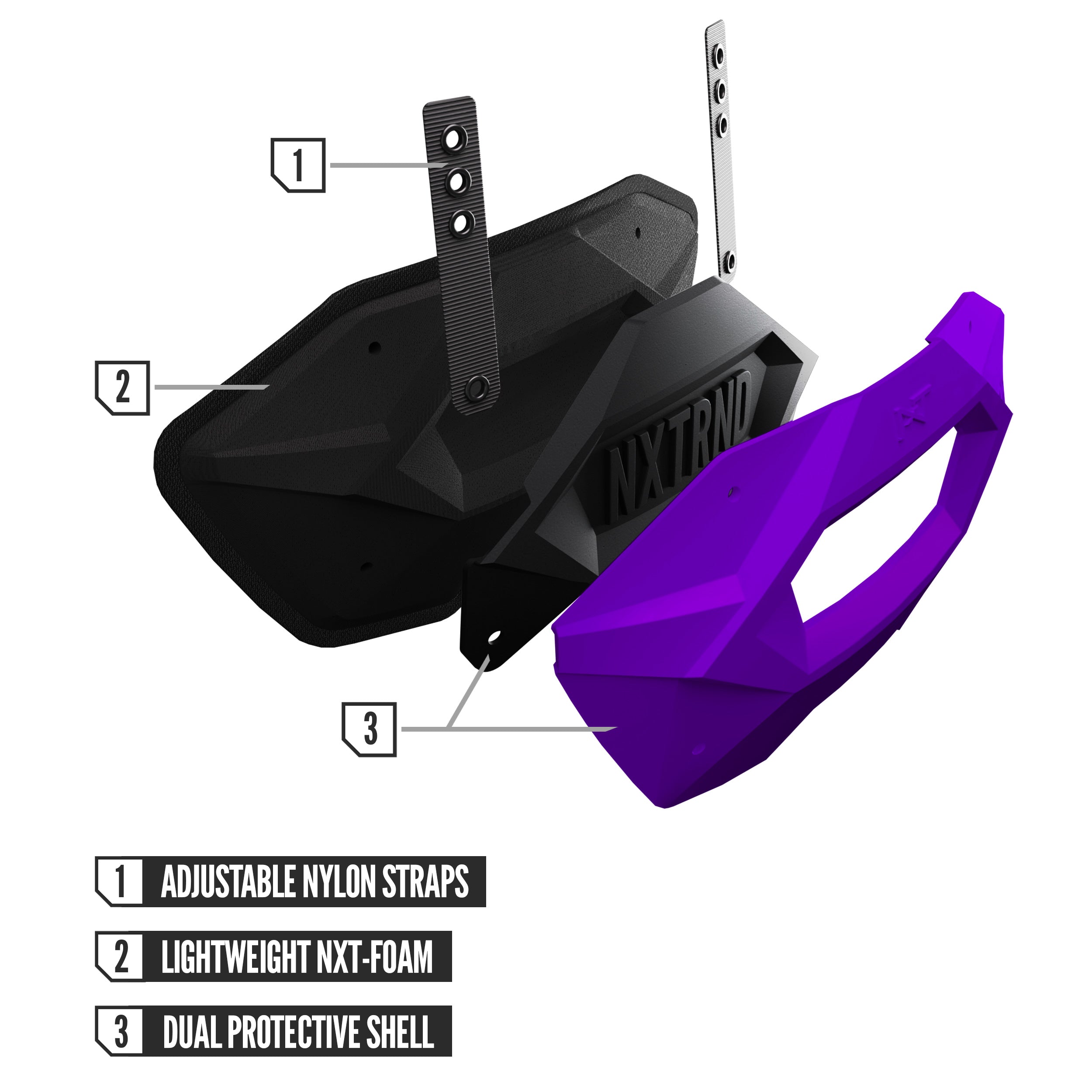 NXTRND B-PLATE® Pro Football Back Plate Purple