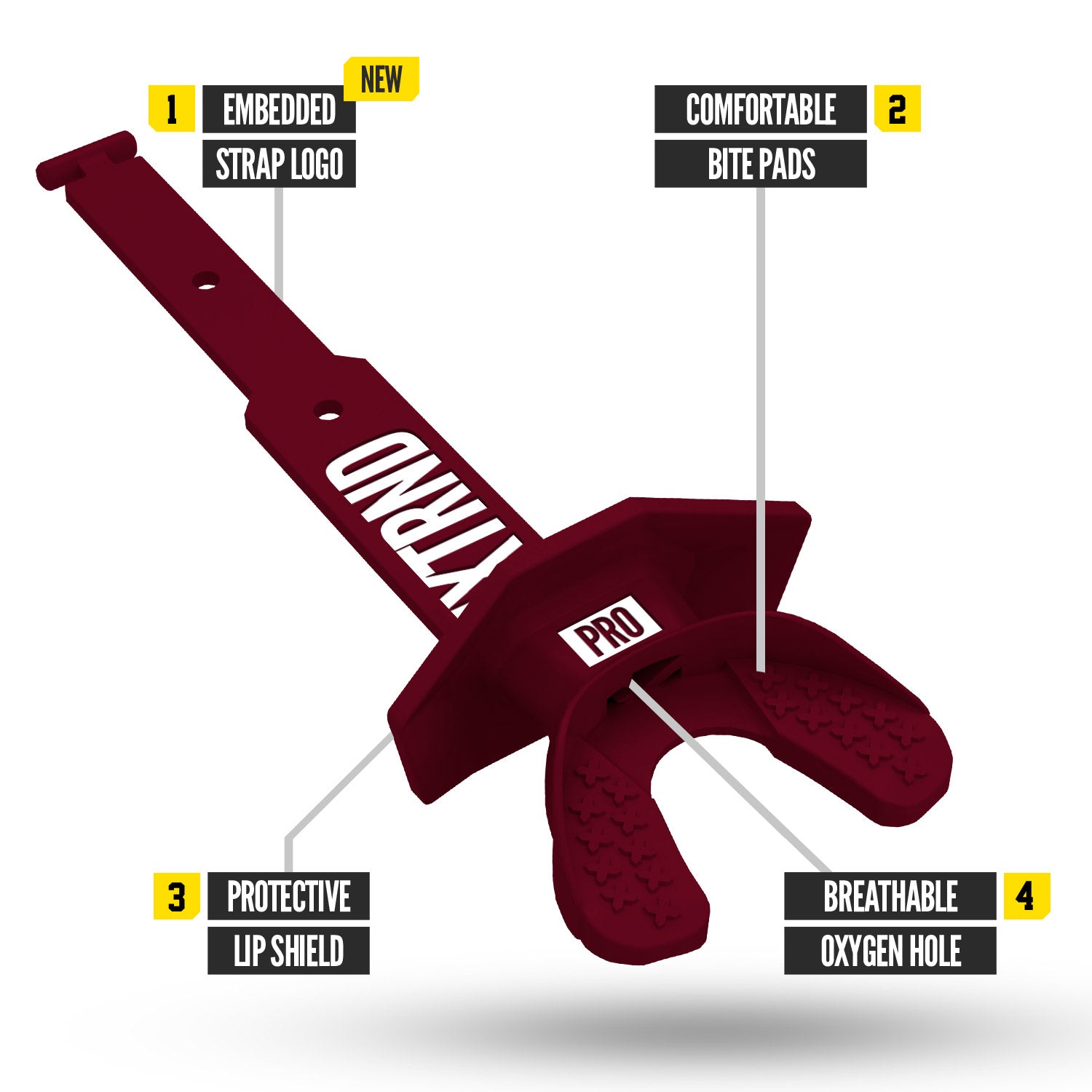 NXTRND TWO® Pro Football Mouth Guard Maroon