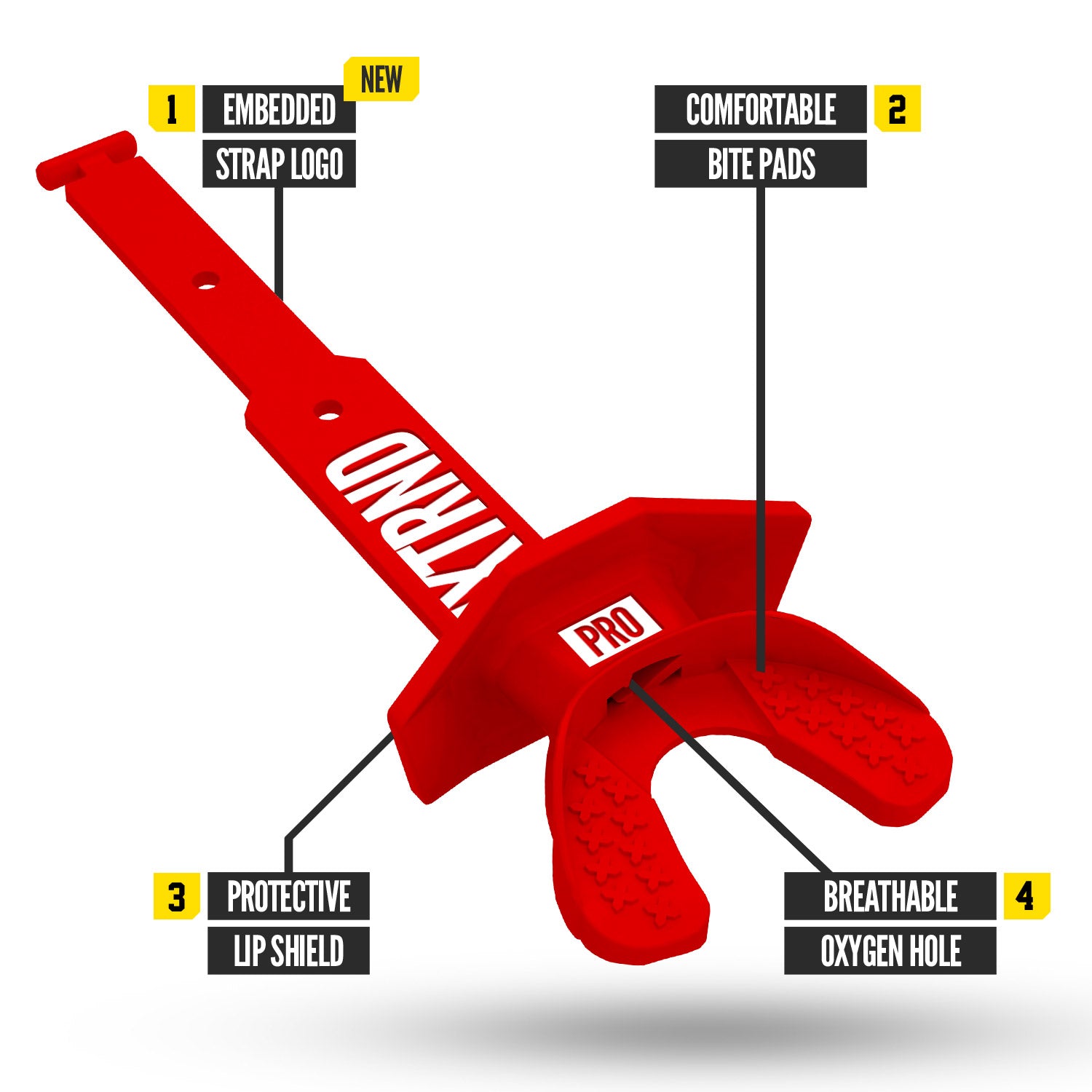 NXTRND TWO® Pro Football Mouth Guard Red